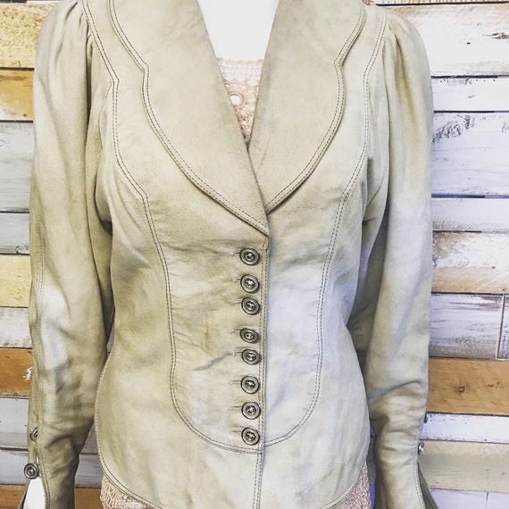 REDUCED -Bill Gibb vintage 1970's leather jacket. But… - Gem