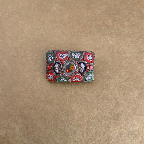 Micro Mosaic Brooch - Etsy
