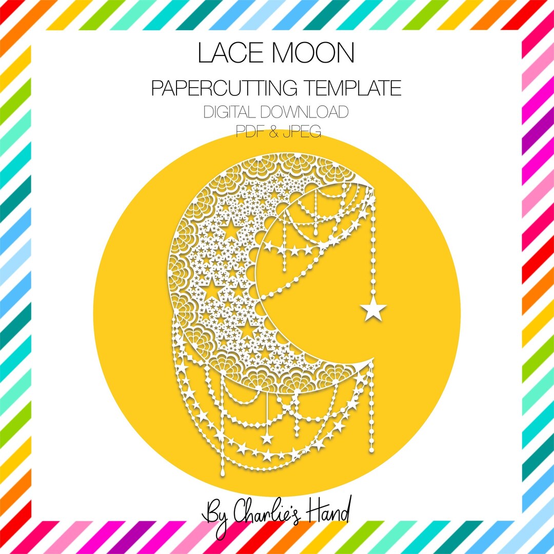 Lace Moon Papercutting Template, Diy, Pdf, Jpeg, Personal Use - Etsy