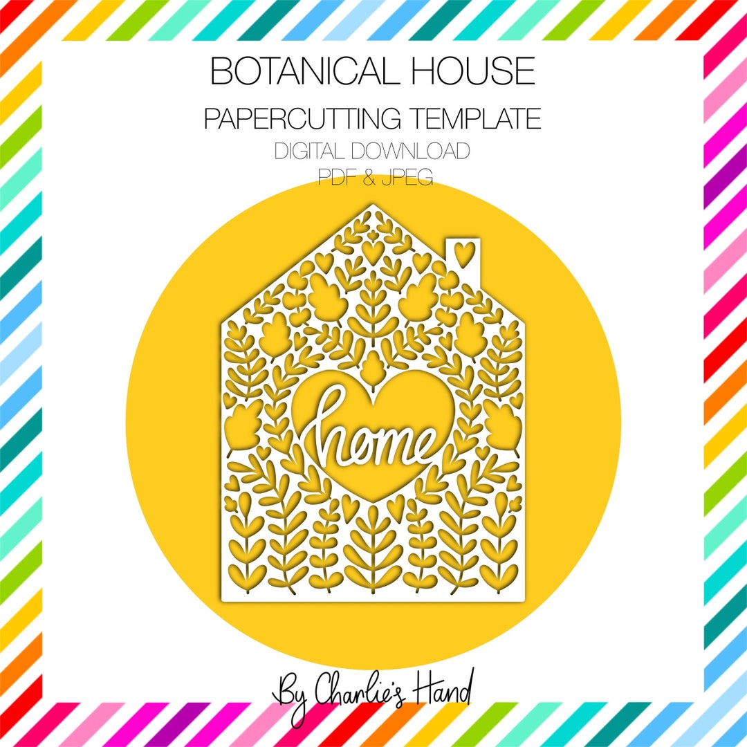 Botanical House Papercut Papercutting Template, Digital Download Pdf ...