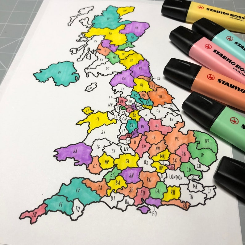 UK Postcode Sales Maps & Checklist Digital Download Printable - Etsy