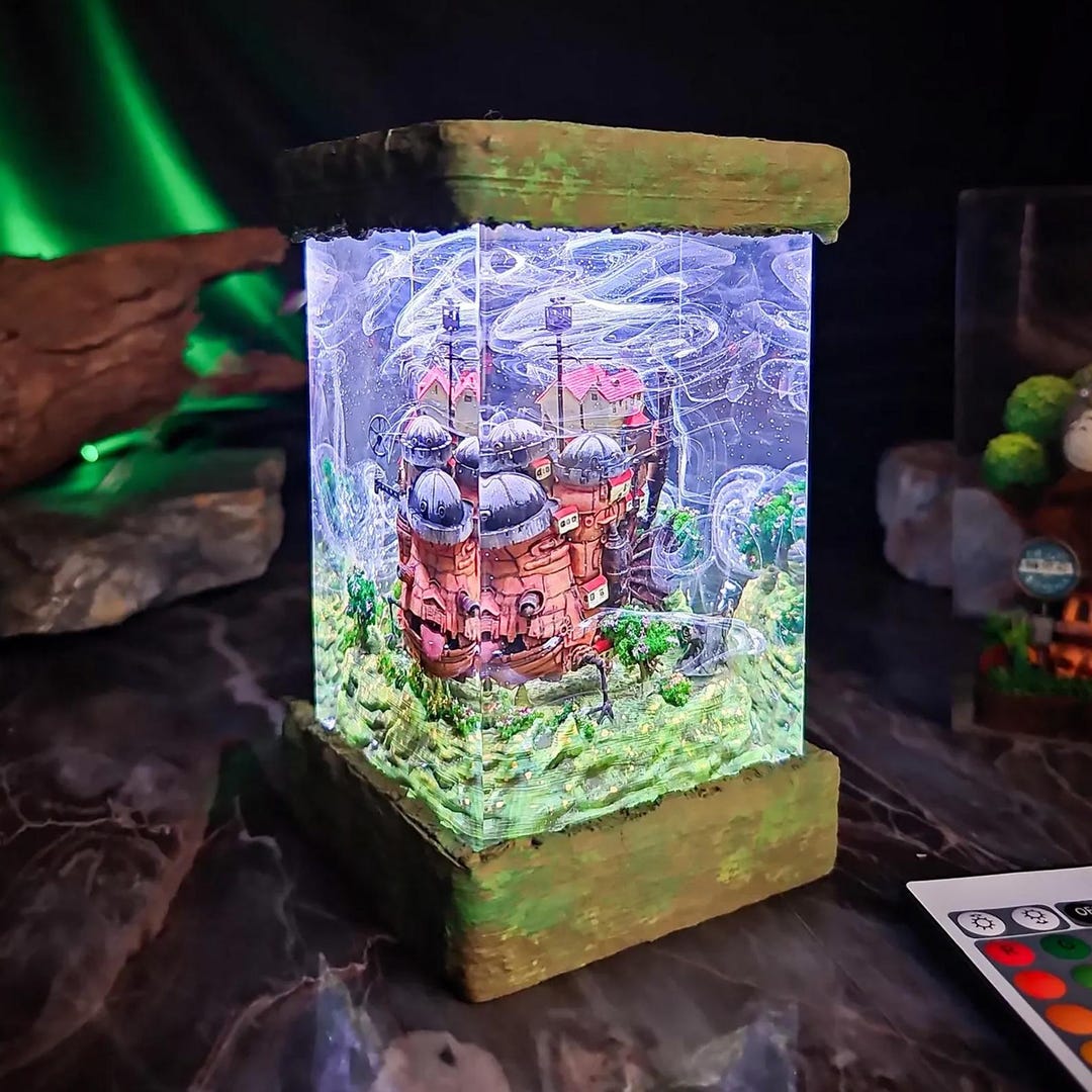 Ho.wl's M.oving Cas.tle Movie Epoxy Resin Lamp, Resin Art, Custom Epoxy ...