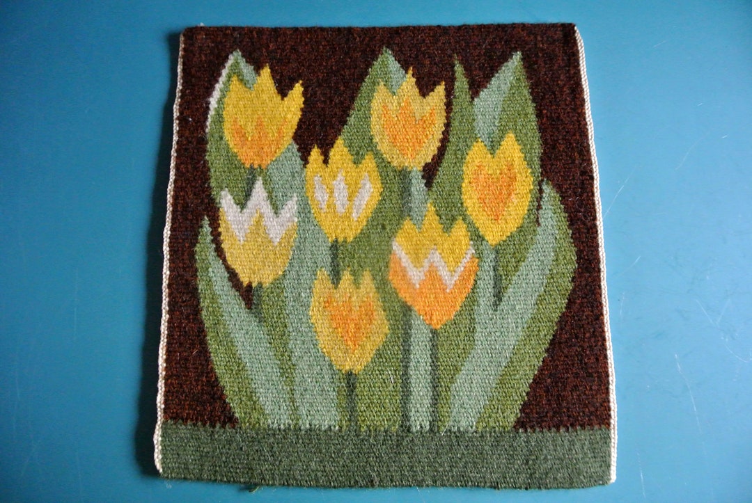 Vintage 1950s Swedish Handwoven Tulip Tapestry Wall-hanging - Etsy