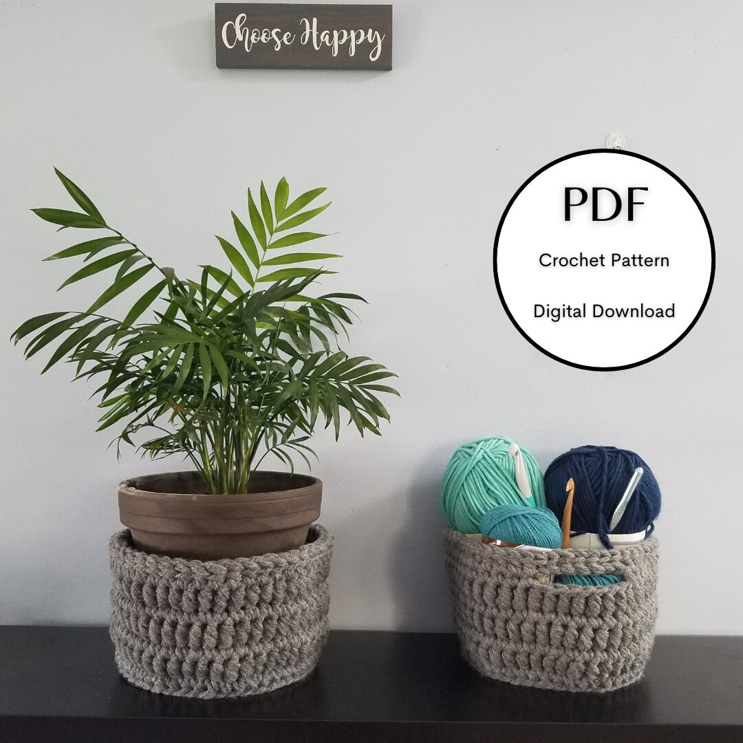 Crochet Basket Pattern, Alternate Bolster Stitch, DIY Home Decor (PDF ...