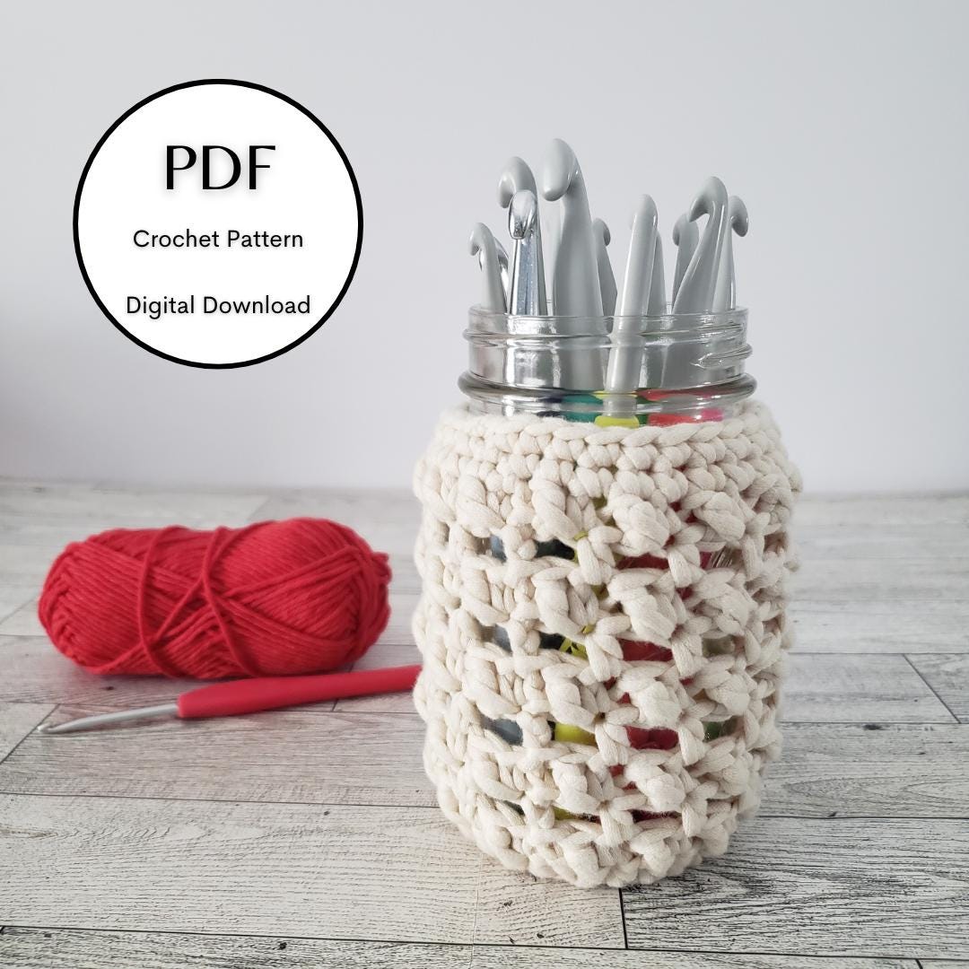 PATTERN, Crochet Mason Jar Cozy Pattern, PDF, Digital Download, Pint ...