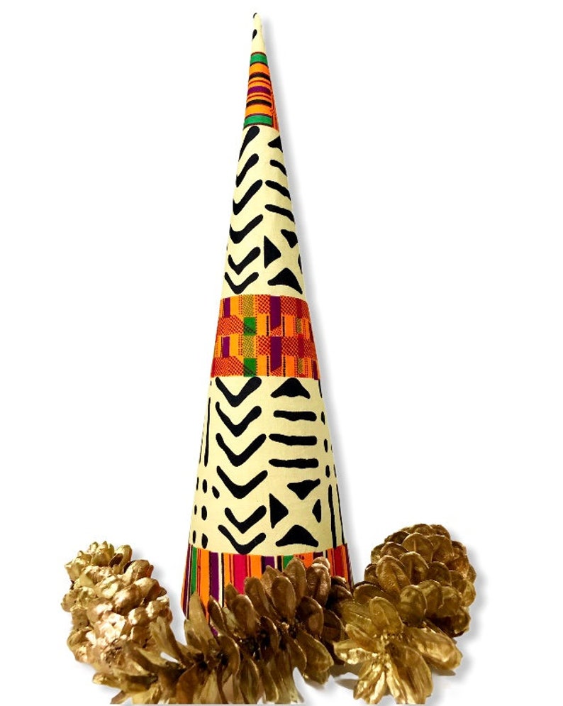 Kente Christmas Cone Trees, Fabric Holiday Trees, Graduated Size Trees ...