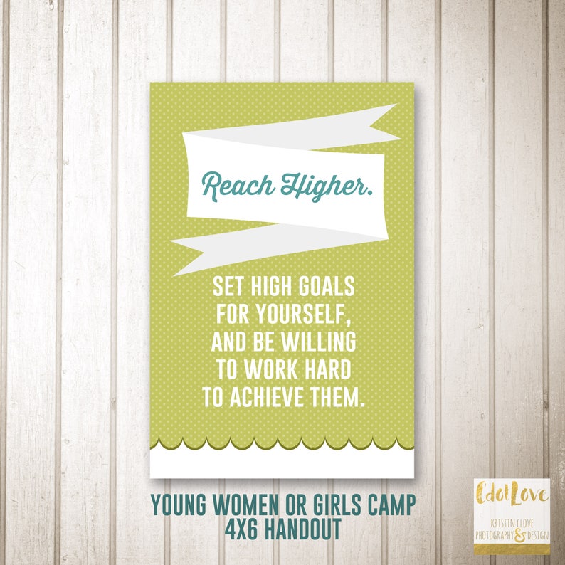 Girls Camp Handouts Reach Higher INSTANT Download/young Women LDS ...