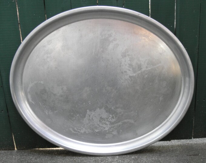 Large Oval Vintage Aluminum Wear Ever Waiter Tray. Made in USA. Serving ...