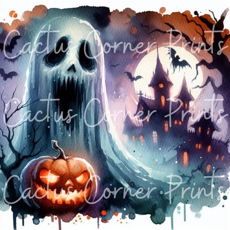 Halloween, Haunted House, Ghoul, Spooky, 4 Styles, Instant Download ...