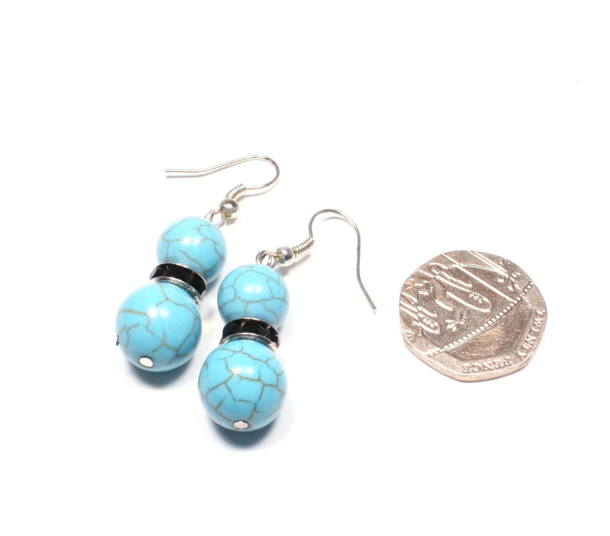 Turquoise Drop Earrings, Ladies Turquoise Earrings, Turquoise Dangles ...