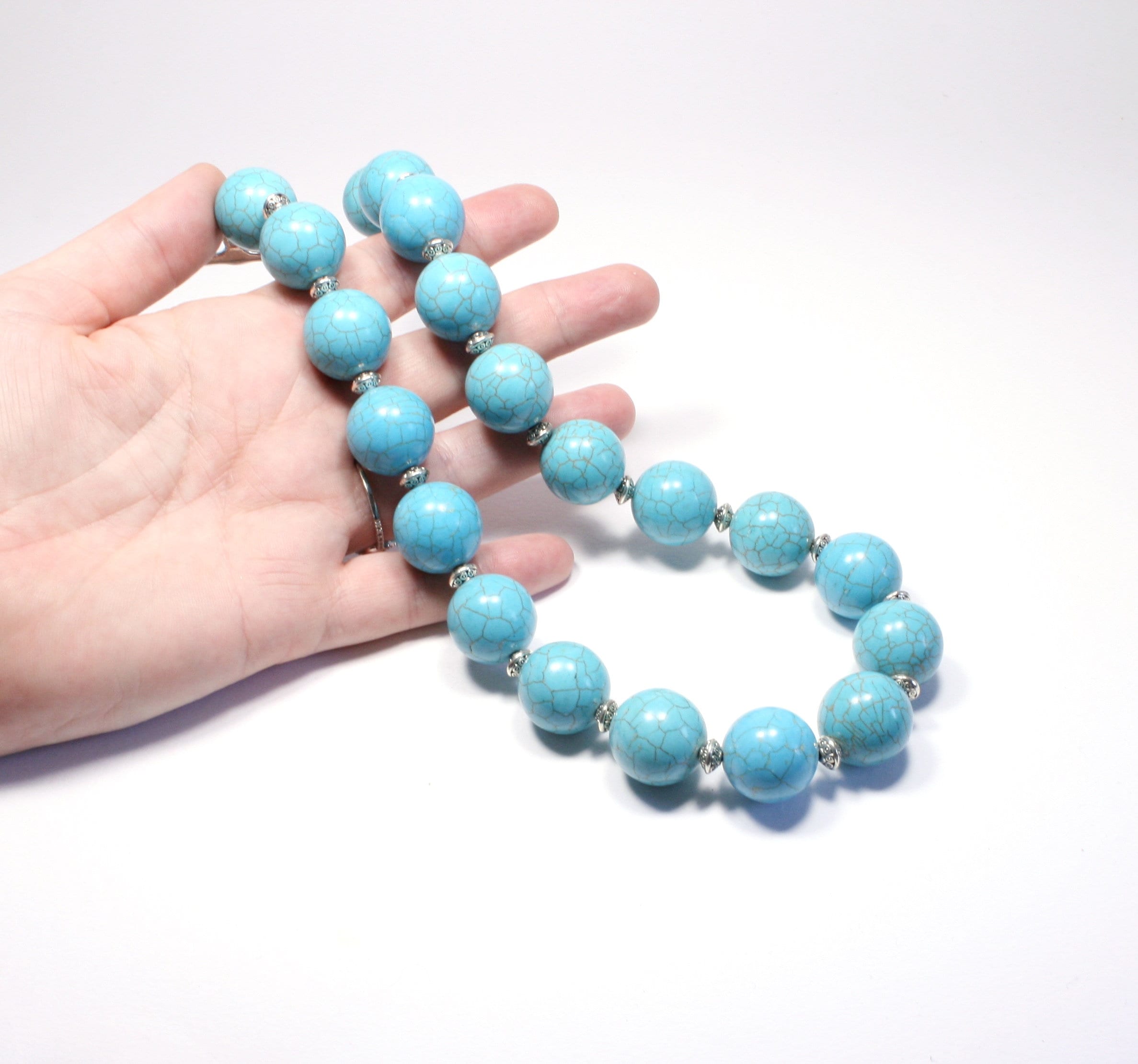 Turquoise Beaded Necklace Turquoise Jewelry Turquoise Statement ...