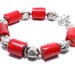 Red Coral Bracelet - Coral Jewellery - Red Beaded Bracelet - Gemstone ...