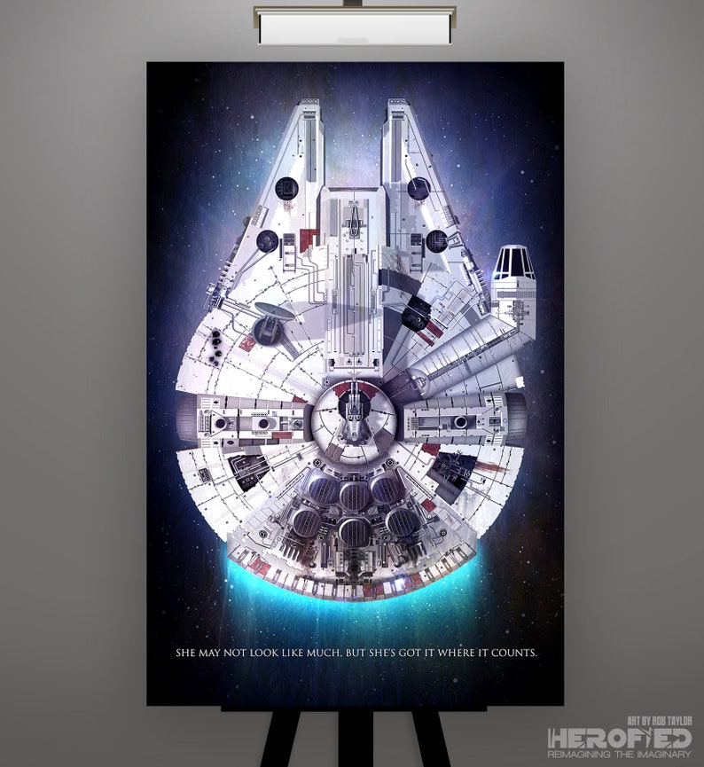 Star Wars Millennium Falcon Art Print by Herofied / Material Options ...