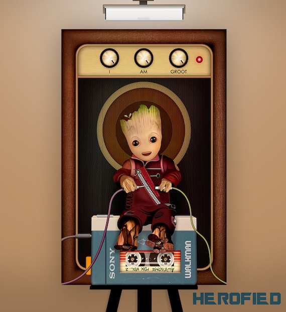 Guardians of the Galaxy Baby Groot Art Print by Herofied / - Etsy