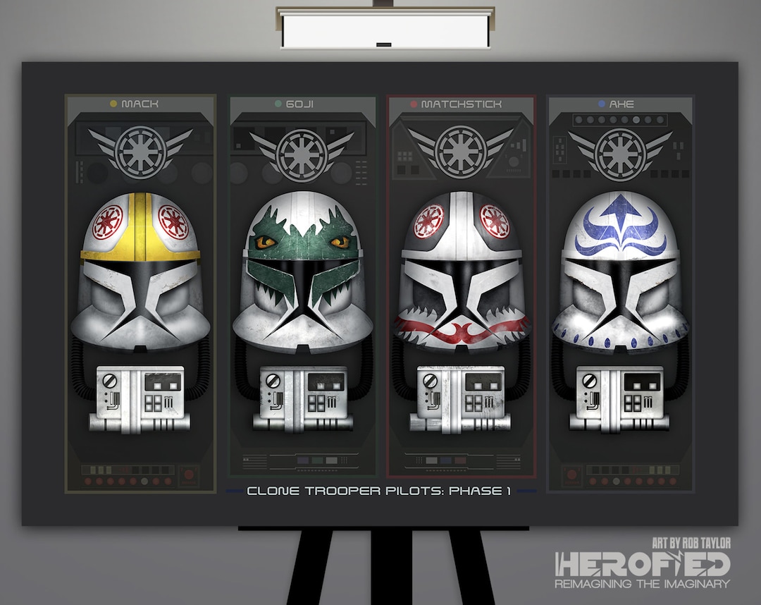 Star Wars "phase 1 Clone Pilot Helmet Composite" Art Print by Herofied ...