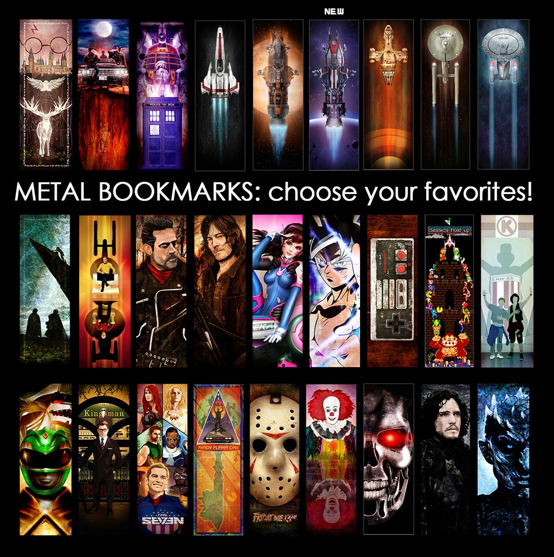 Metal Bookmarks Choose Your Bookmark Designs / Iconic Pop Culture Art ...