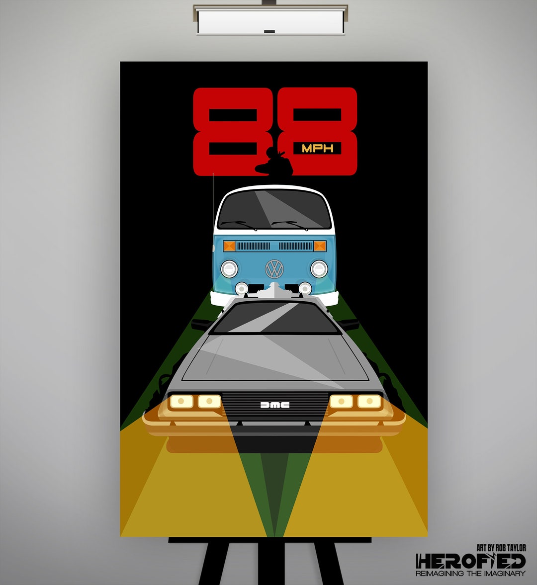 Back to the Future 1 Delorean "88 Mph" Art Print by Herofied / 1 of 3 ...