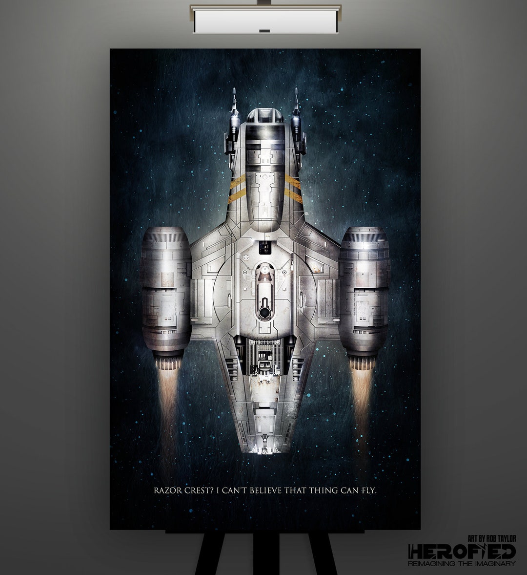 Star Wars: the Mandalorian Razor Crest Art Print by Herofied / Options ...