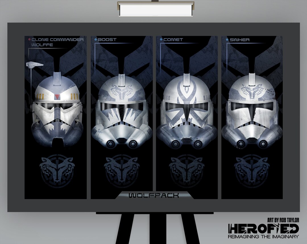 Star War "wolfpack Helmet Composite" Art Print by Herofied / Clone Wars ...