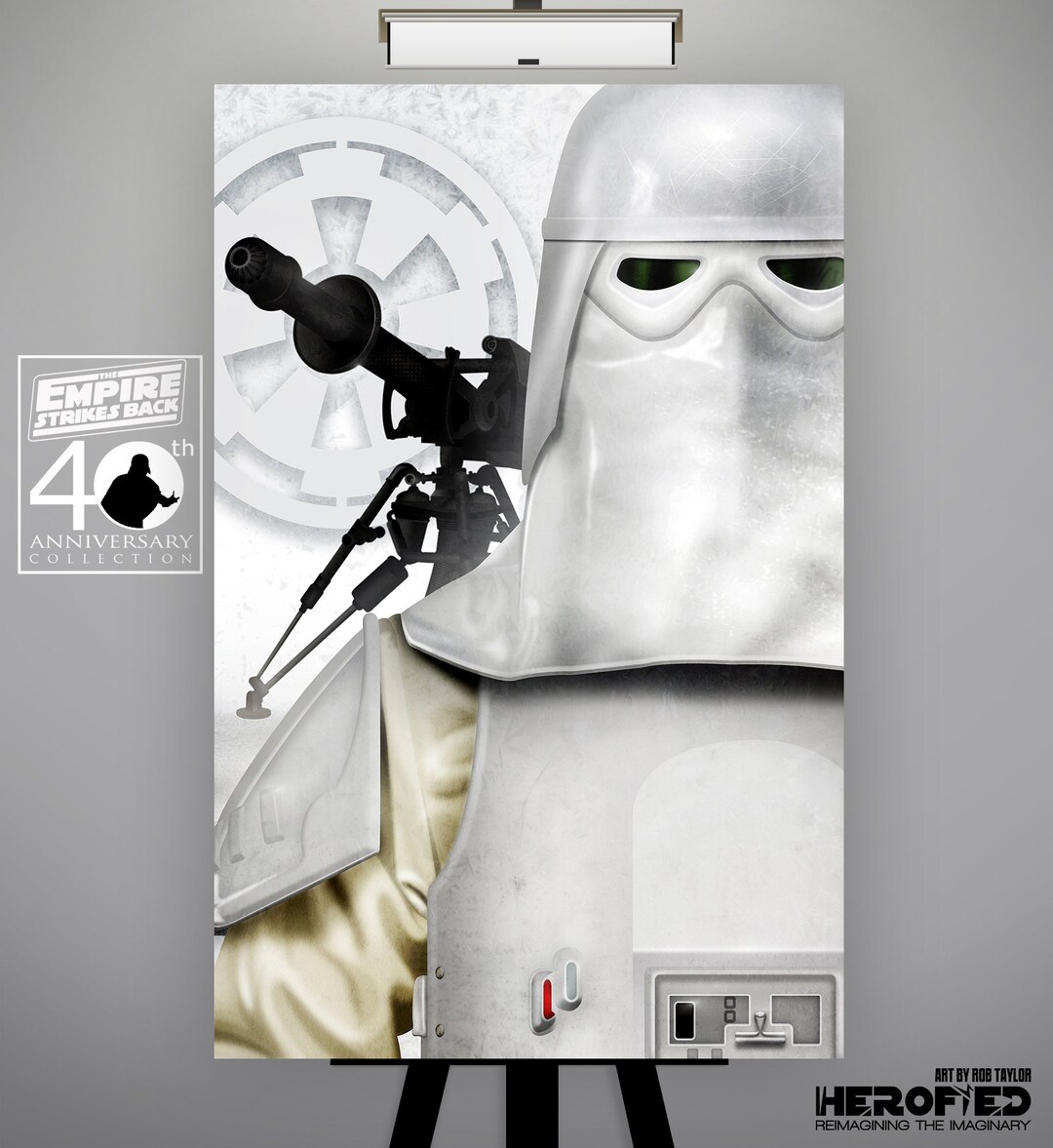 Star Wars Snowtrooper & E-web Heavy Repeating Blaster Art Print by ...