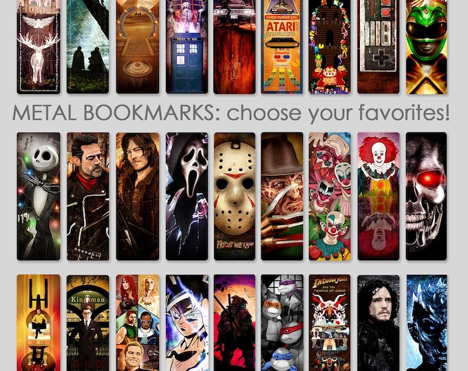 Metal Bookmarks Choose Your Bookmark Designs! / Iconic Pop Culture Art ...