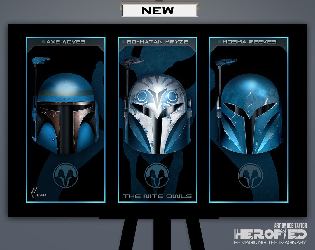 Star Wars the Mandalorian Inspired the Nite Owls: Helm Composite 17X11 ...