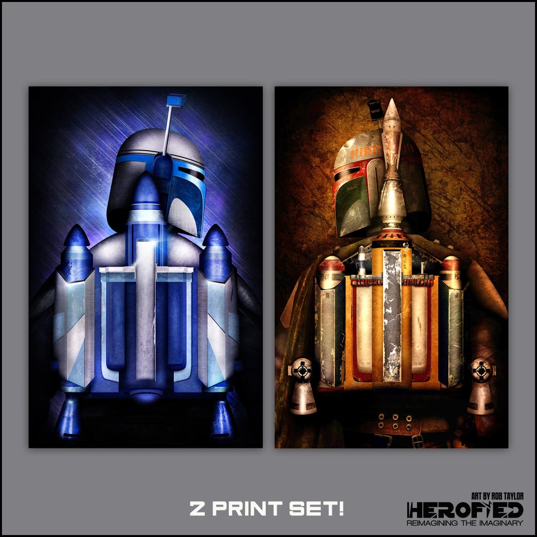 Star Wars Jango Fett & Boba Fett ROTJ Art Print Set / Jetpack Series by ...