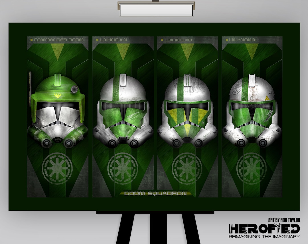 Star Wars "doom Squadron Helmet Composite" Art Print by Herofied / Clone Wars Clone Trooper ...