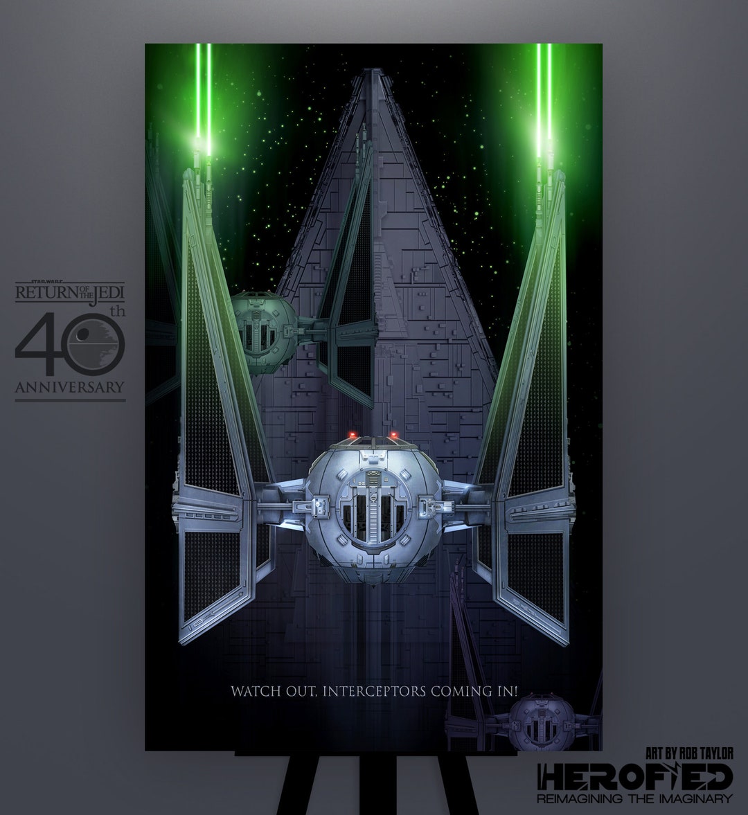 Star Wars "tie Interceptor ROTJ 40th Anniversary Collection" Art Print ...