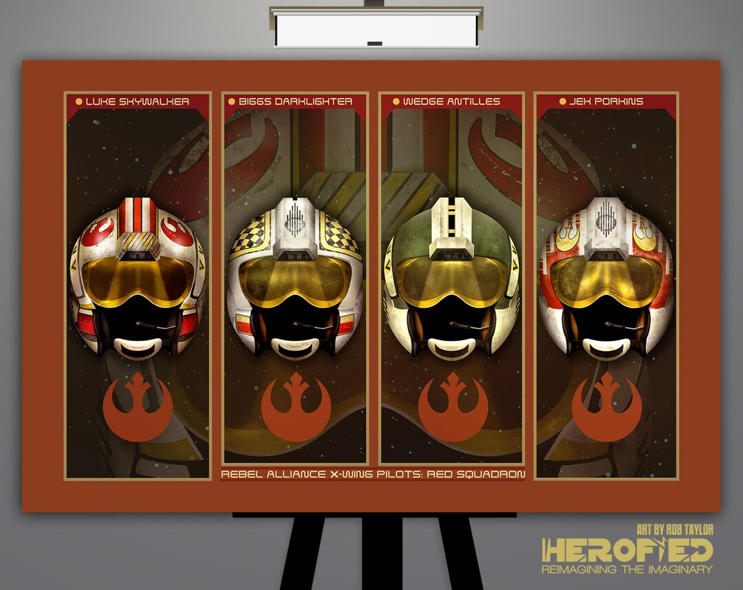 Star Wars "rebel X-wing Pilots: Red Squadron Helmet Composite" Art ...