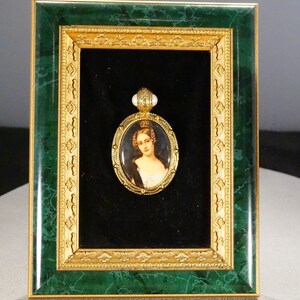 Vintage Framed Porcelain Velvet Rectangle Gold Tone Wood Hand Painted ...