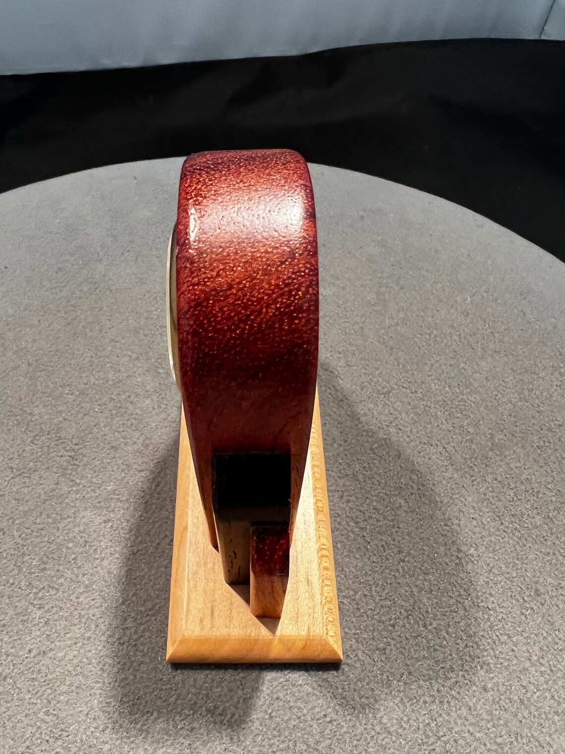 Vintage Genuine Wood Artist Rendered Quartz Clock Hand Made Table Top ...