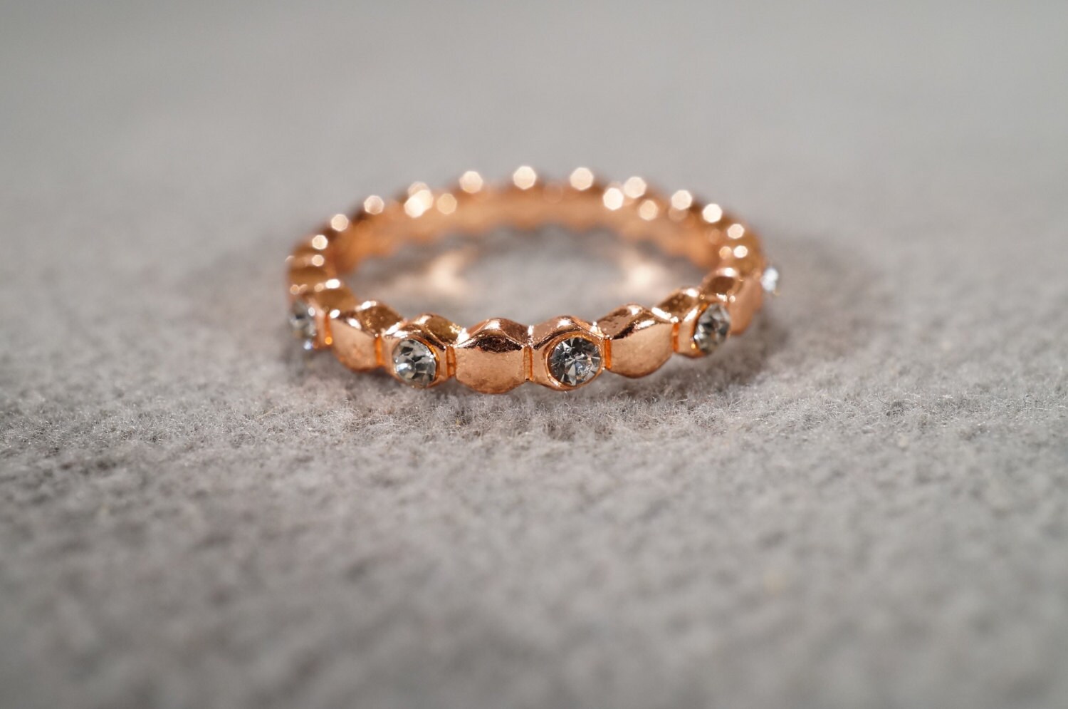 Vintage Rose Gold Tone Multi Round Rhinestone Eternity Style - Etsy