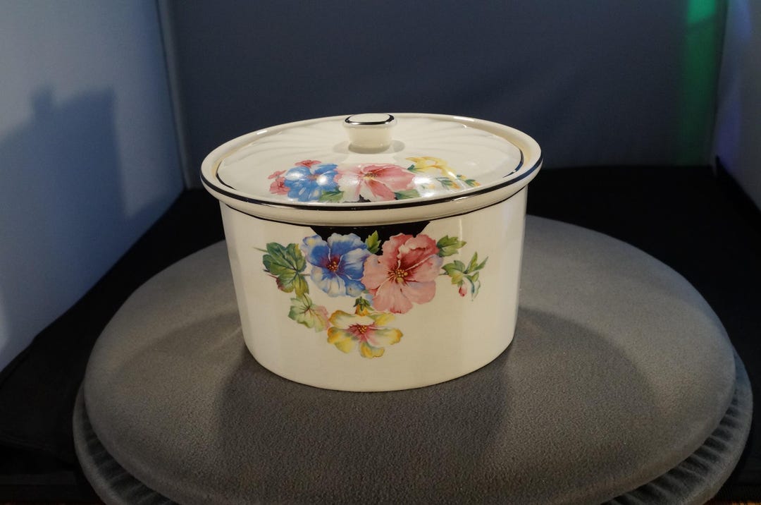 Antique Vintage Harker Bakerite Sun Glow Mallow Oven Tested Lidded ...