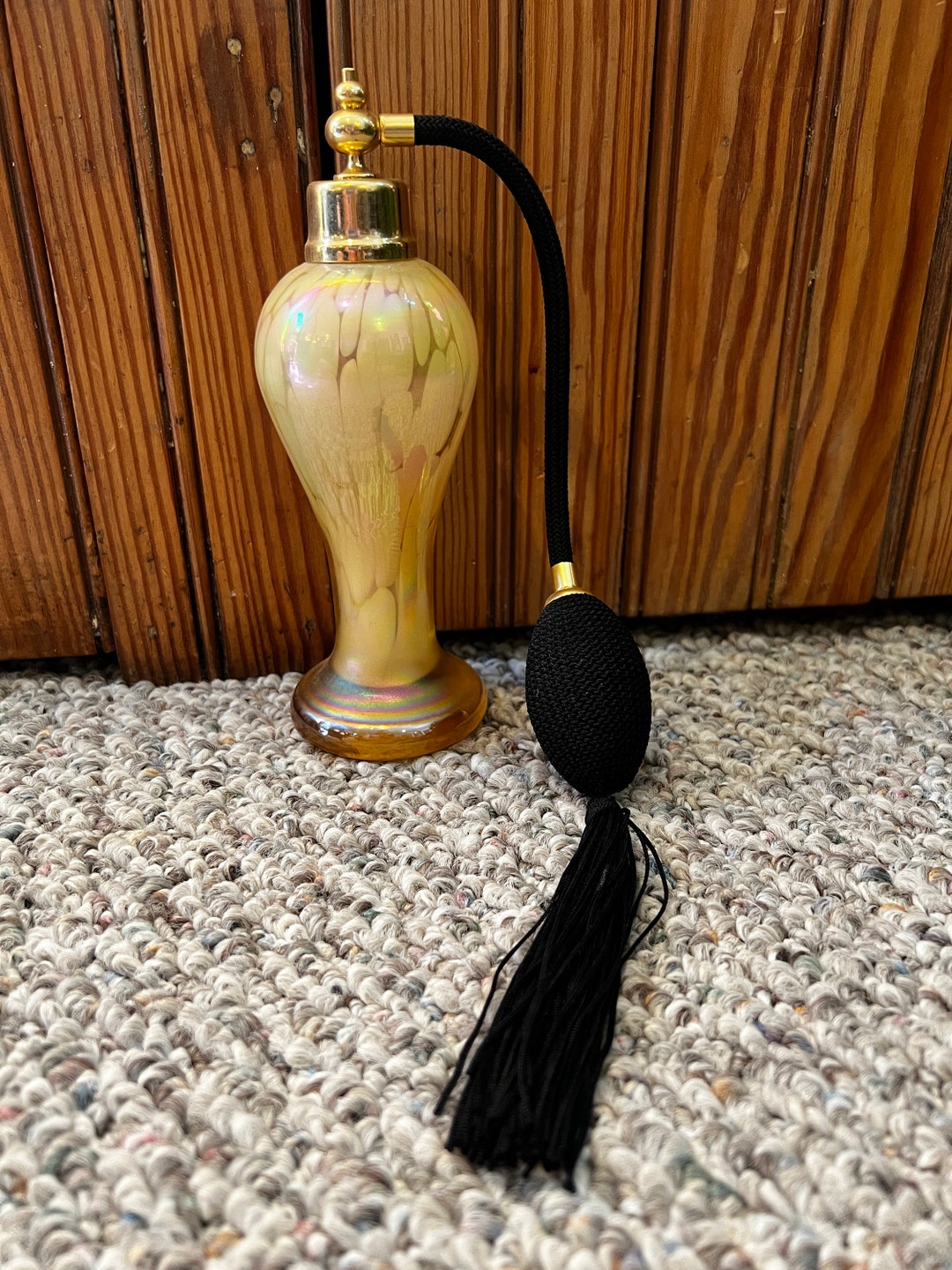 Antique Vintage Perfume Bottle Atomizer Pump Ball Opalescent Luster ...