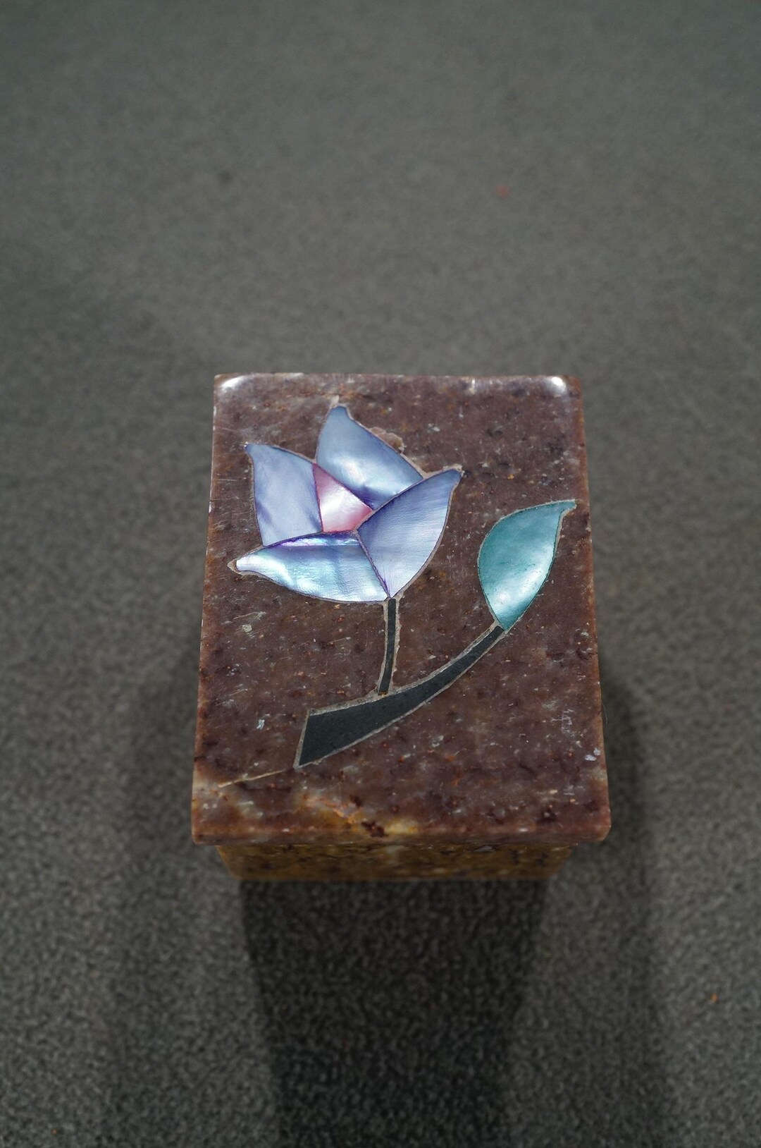 Vintage India Soap Stone Marble Trinket Jewelry Box Carved Lattice ...