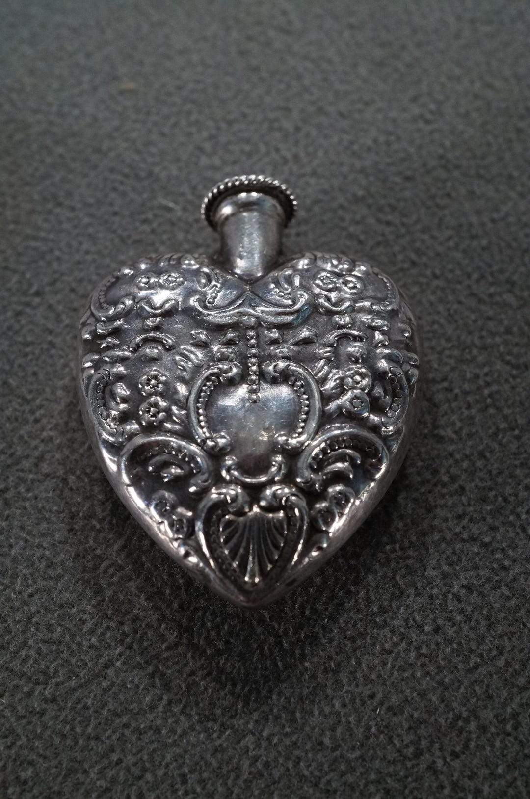 Antique Vintage Sterling Silver Pendant Charm Enhancer Perfume Bottle ...