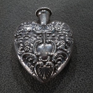 Antique Vintage Sterling Silver Pendant Charm Enhancer Perfume Bottle ...