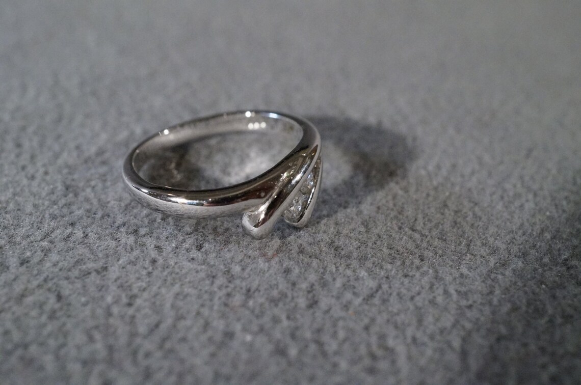 Vintage Sterling Silver Band Style Ring With Split Face Set - Etsy