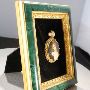 Vintage Framed Porcelain Velvet Rectangle Gold Tone Wood Hand Painted ...