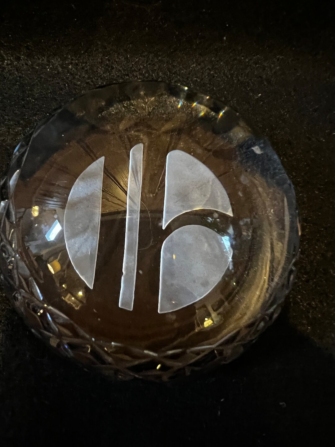 Vintage Irish Hand Made Foil Labeled Cavan Crystal Paperweight Etched ...