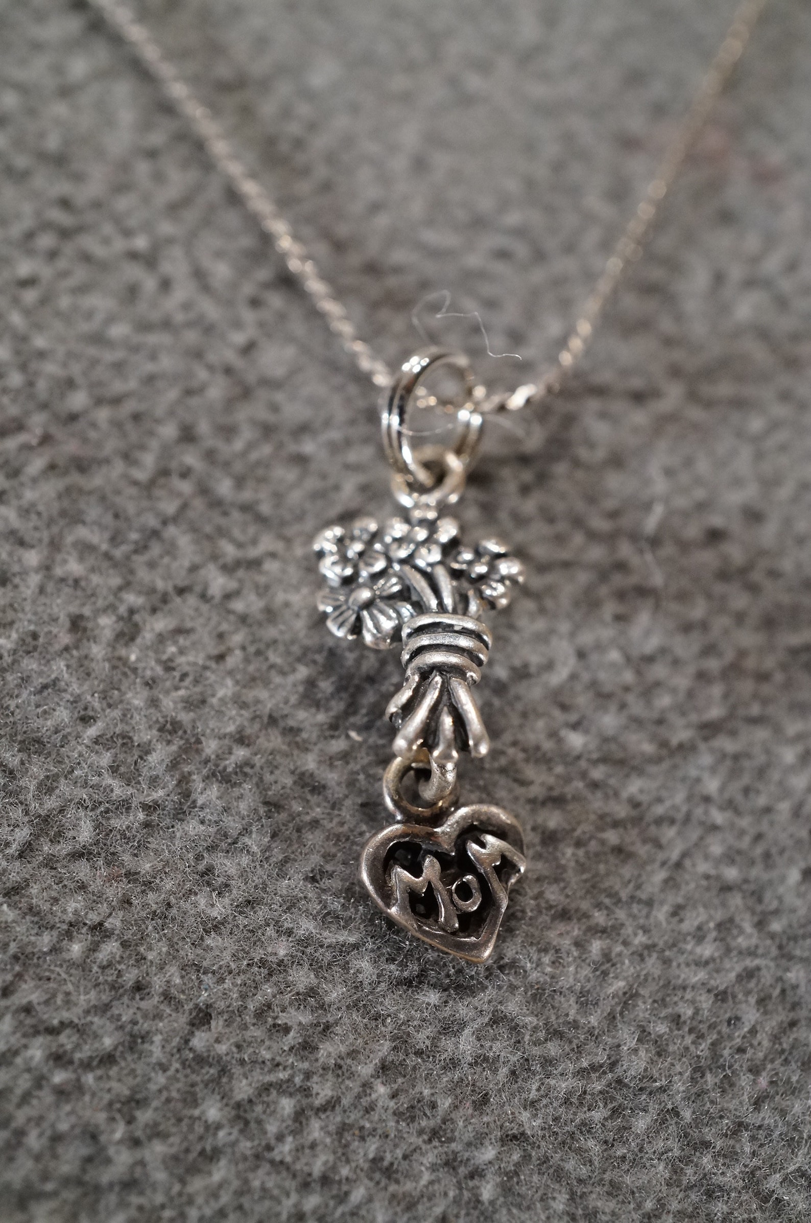 Vintage Sterling Silver Dangle Pendant Charm Necklace Chain - Etsy