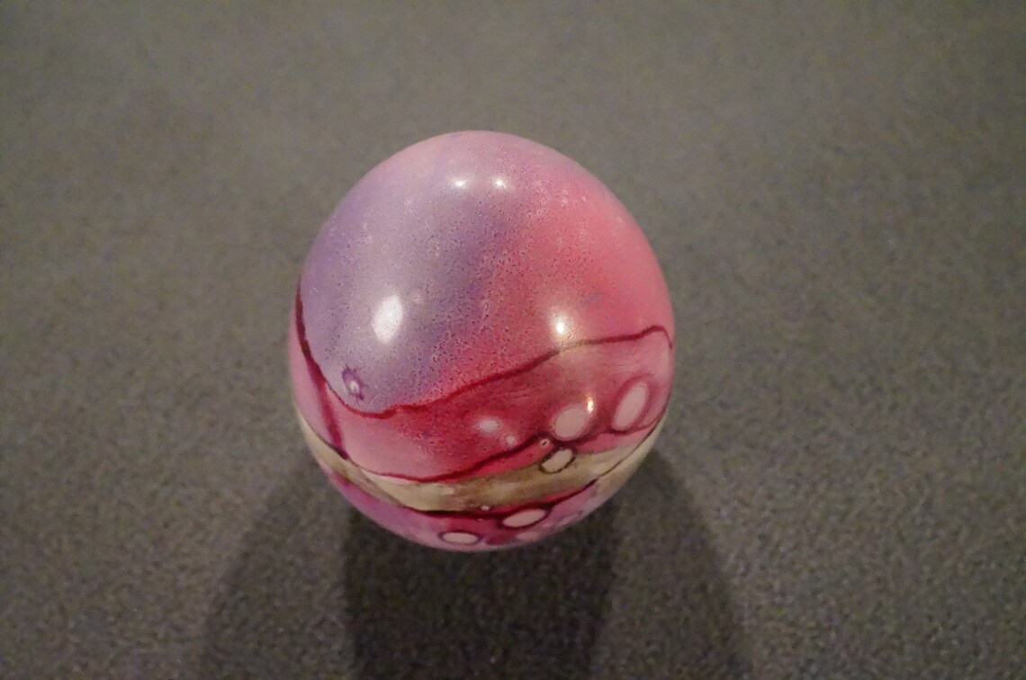 Vintage Artist Rendered Hand Painted Ceramic Egg Statue Figurine Multi ...