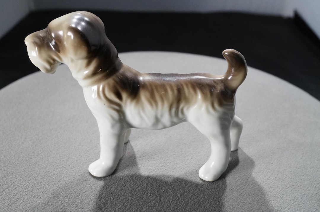 Antique Vintage Schnauzer Porcelain Ceramic Dog Figurine Statue ...