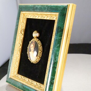 Vintage Framed Porcelain Velvet Rectangle Gold Tone Wood Hand Painted ...