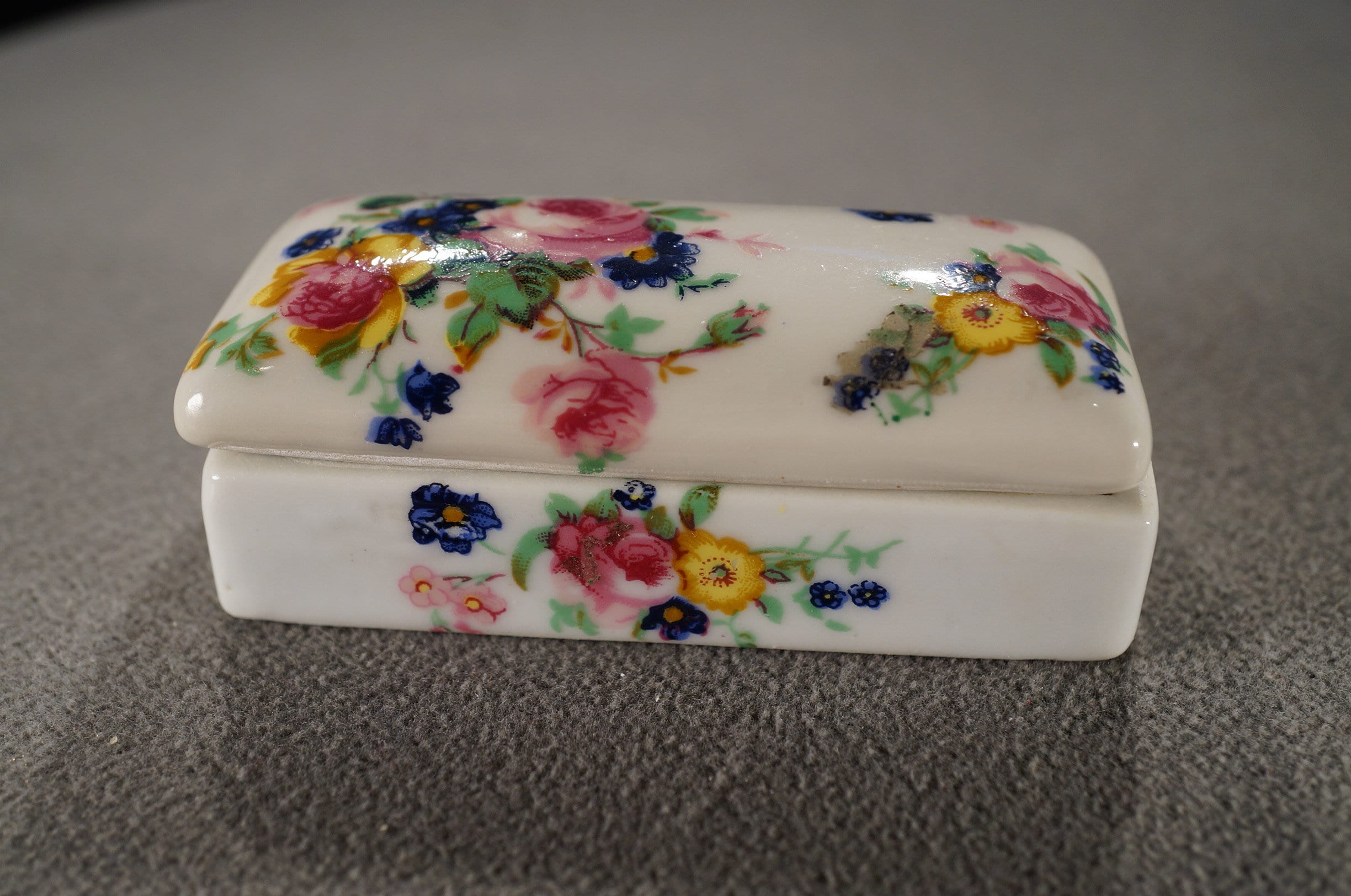 Vintage China Porcelain China Rectangle Lidded Trinket Jewelry | Etsy