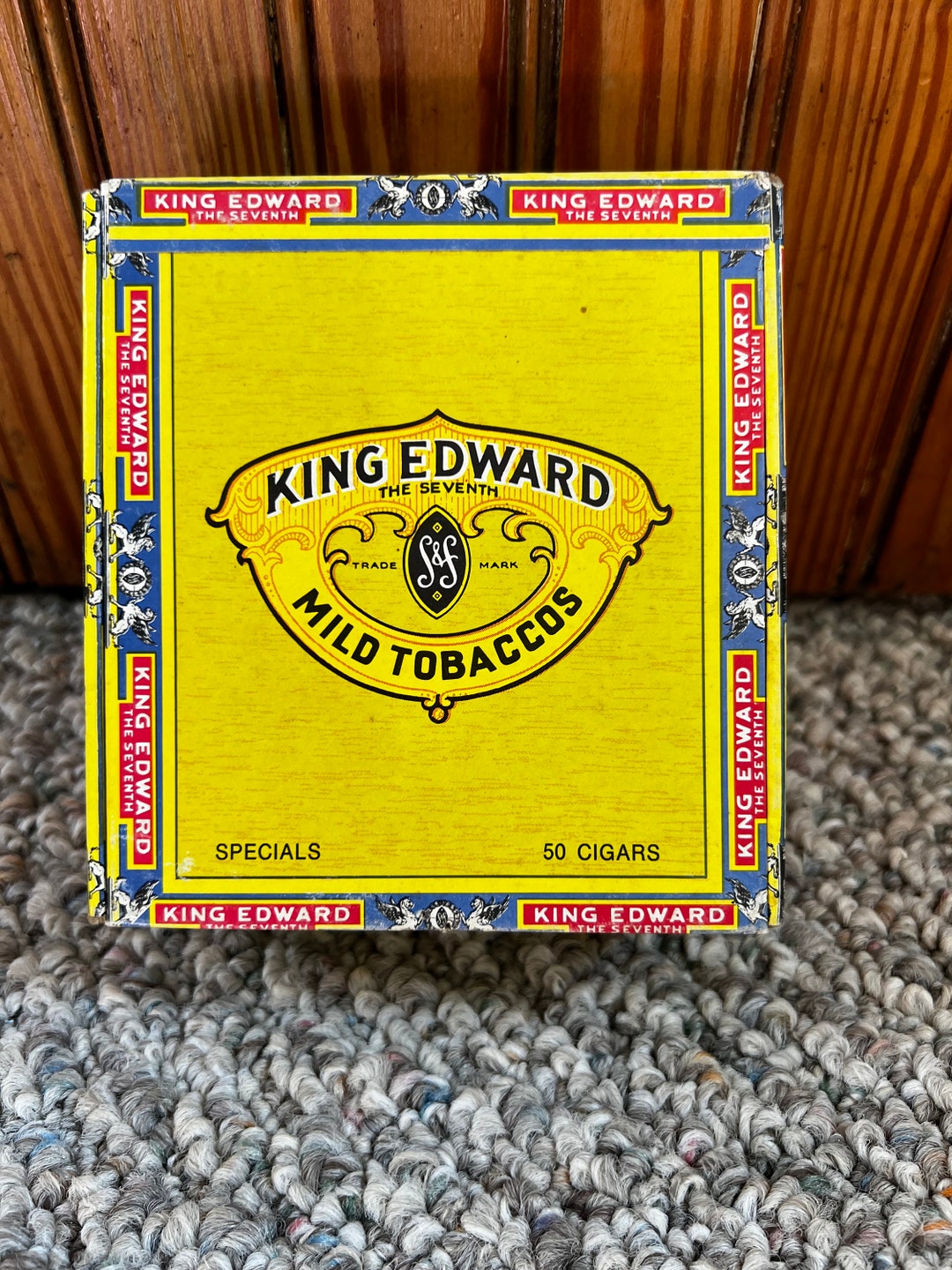 Antique Vintage King Edward 7th Cigarellos Box 1950 Tobacciana Decor ...