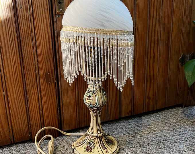 Antique Vintage 1920 Victorian Table Top Lamp Light Cast Iron Raised ...