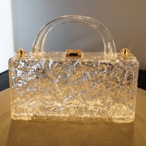 Vintage Top Handle Design Purse Hand Bag Raised Relief Bubble Design ...