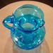Antique Vintage Art Glass Applied Handle Pitcher Vase Royal Blue Hand ...